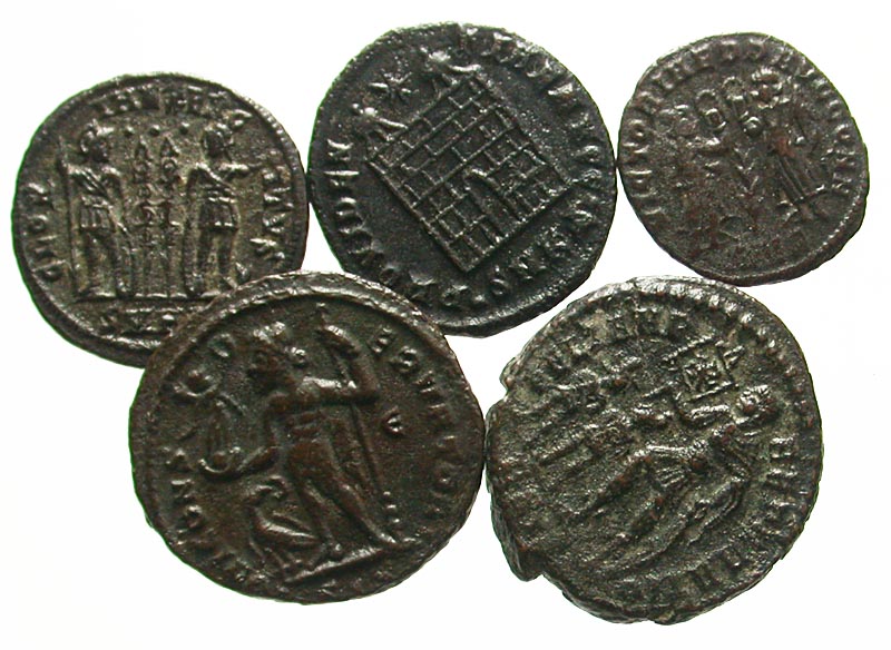 Lot of 5 Constantinian Era Bronze Coins. - Agora Auctions