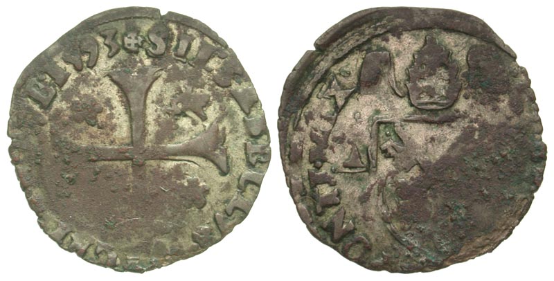 Papal States, Avignon. Clement VIII. 1592-1605. AR douzain. Vice Legate ...